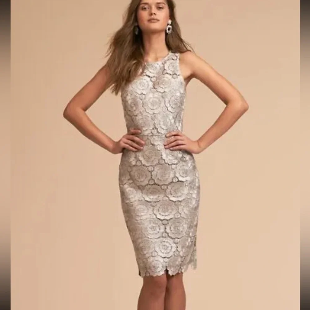 BHLDN | Dresses | Anthropologie Bhldn Emmeline Silver Scalloped Hem ...